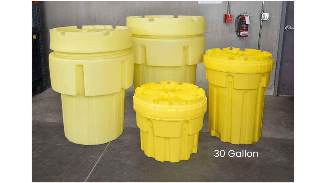 Plastic 30 Gallon Overpack Salvage Drum for Spill Control - SCI Containers