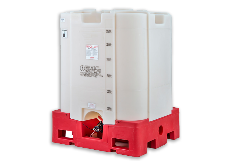 330 Gallon Premium Square Stackable IBC Tote, Red Base, EPDM - SCI ...